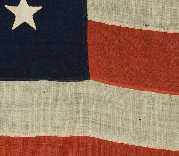 38 HAND-SEWN STARS, 1876-1889, COLORADO STATEHOOD