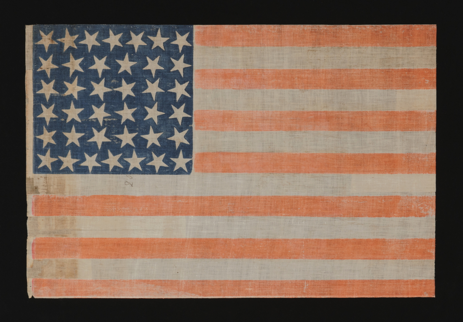 38 LARGE STARS WITH SCATTERED POSITIONING ON A LARGE SCALE PARADE FLAG ...