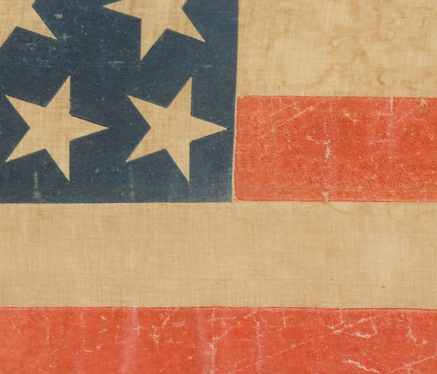 38 SCATTERED STARS IN AN HOURGLASS FORMATION, COLORADO STATEHOOD, 1876-1889