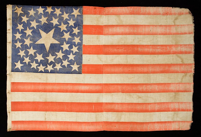 38 STARS, 1876-1889, COLORADO STATEHOOD, A LARGE PARADE WITH A DOUBLE ...