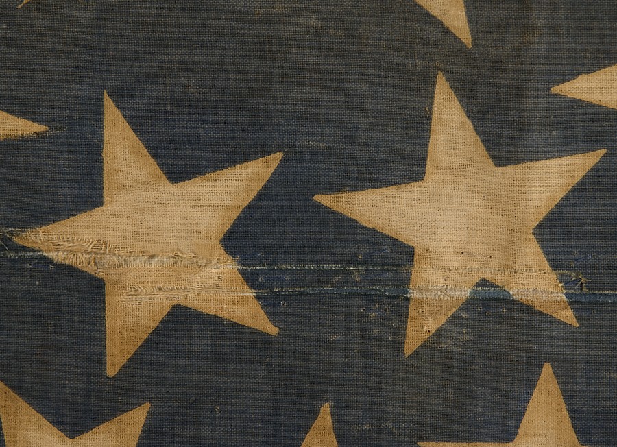 38 STARS, 1876-1889, COLORADO STATEHOOD, A LARGE PARADE FLAG WITH A ...