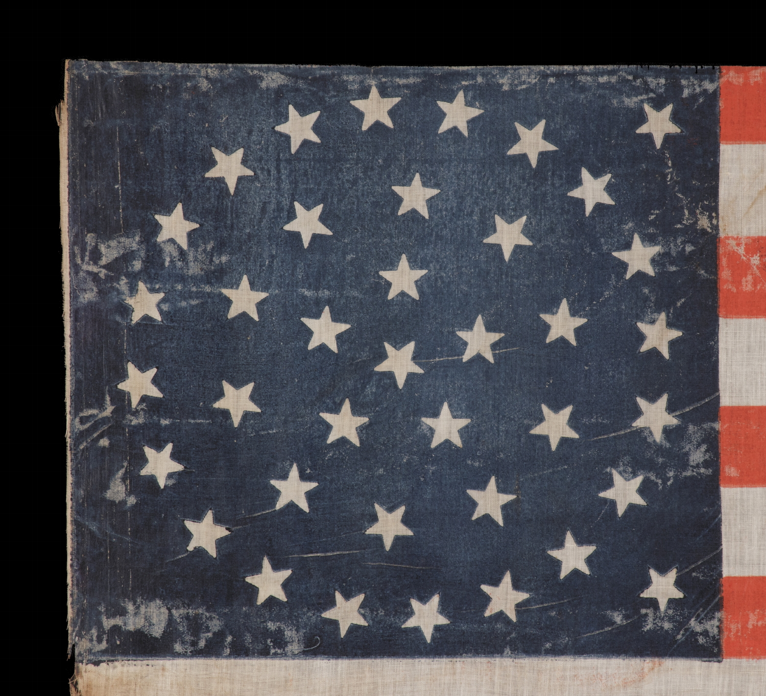 38 STARS IN A BEAUTIFUL MEDALLION CONFIGURATION WITH 2 OUTLIERS, ON A ...