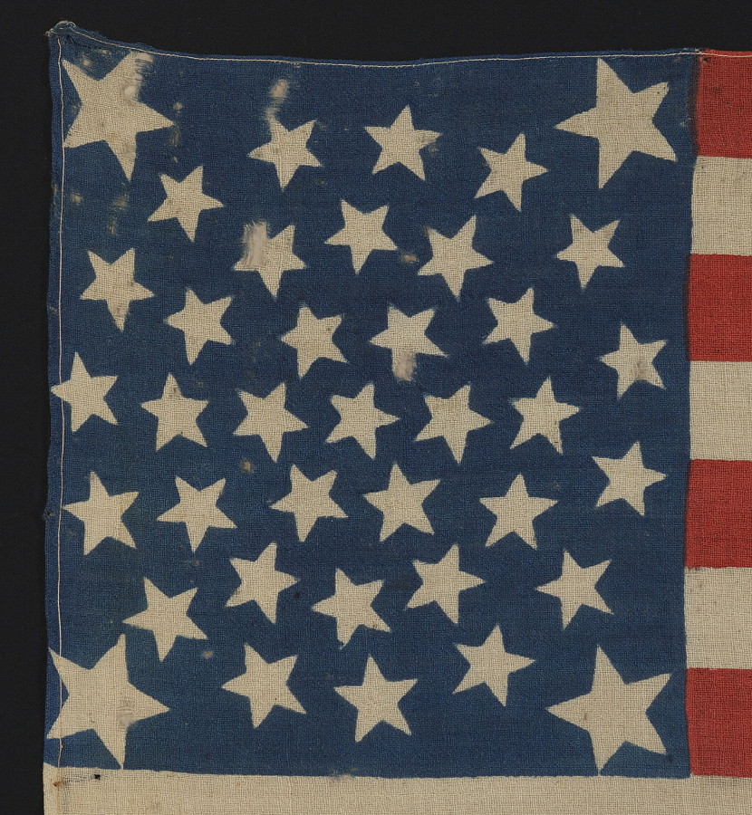 38 STARS, COLORADO STATEHOOD, A RARE MEDALLION PATTERN FLAG WITH 4 ...