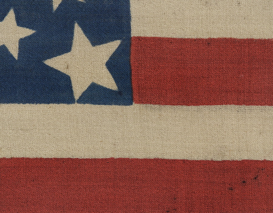 38 STARS, COLORADO STATEHOOD, A RARE MEDALLION PATTERN FLAG WITH 4 ...