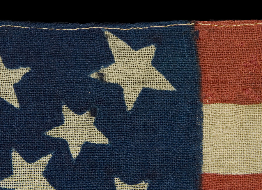 38 STARS, COLORADO STATEHOOD, A VERY RARE MEDALLION PATTERN FLAG WITH 4 ...