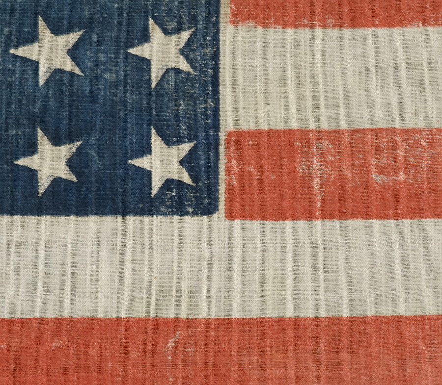 38 STARS IN AN EXTREMELY RARE LINEAL CONFIGURATION THAT HAS 4 TINY ...