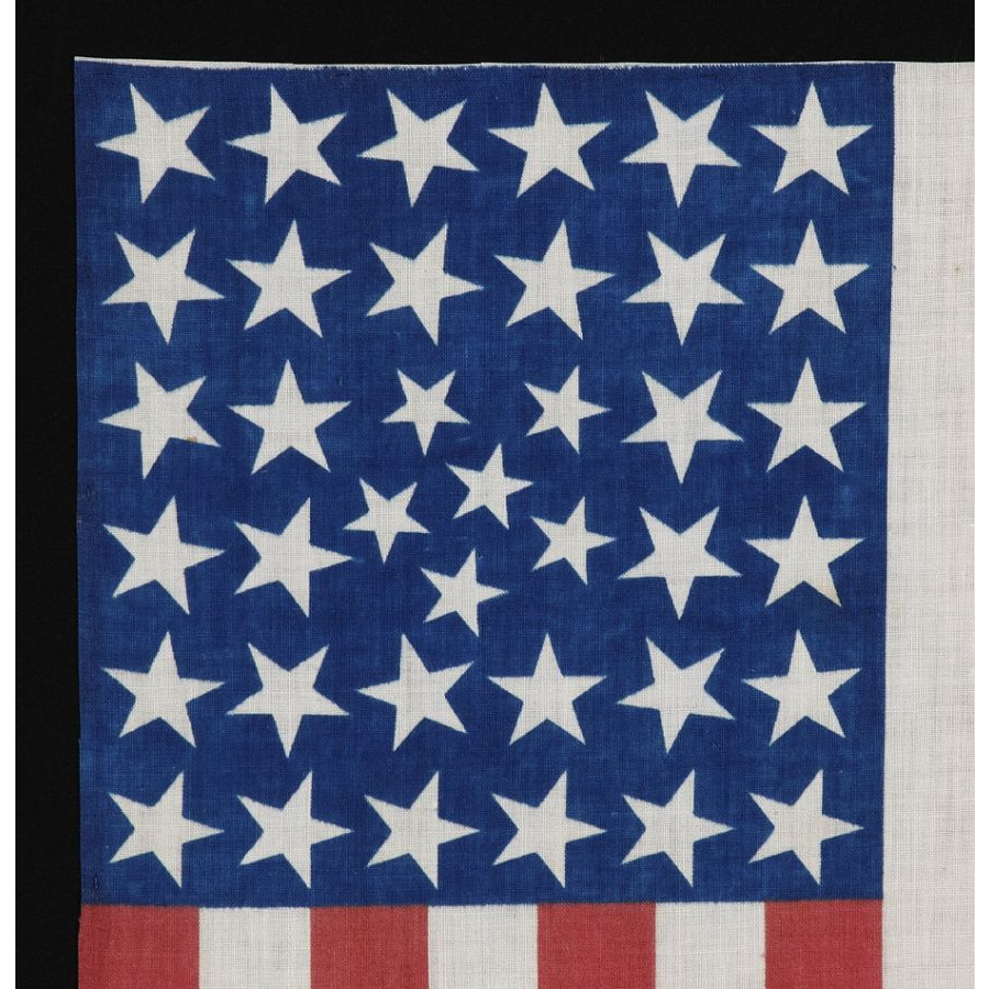 38 STARS IN AN EXTREMELY RARE PATTERN THAT BEARS A CLUSTER OF 6 SMALL ...