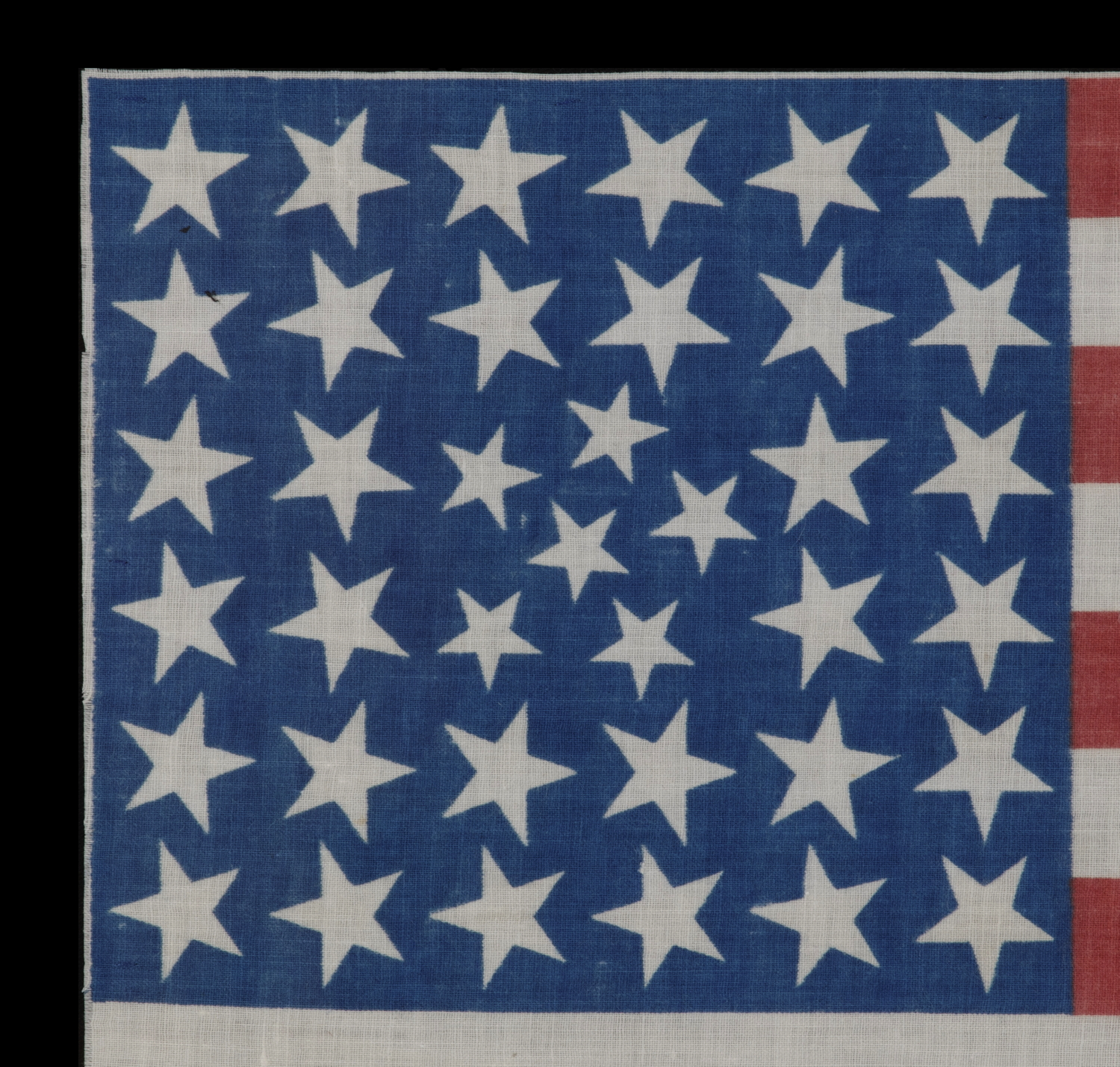 38 STARS IN AN EXTREMELY RARE PATTERN THAT BEARS A CLUSTER OF 6 SMALL ...