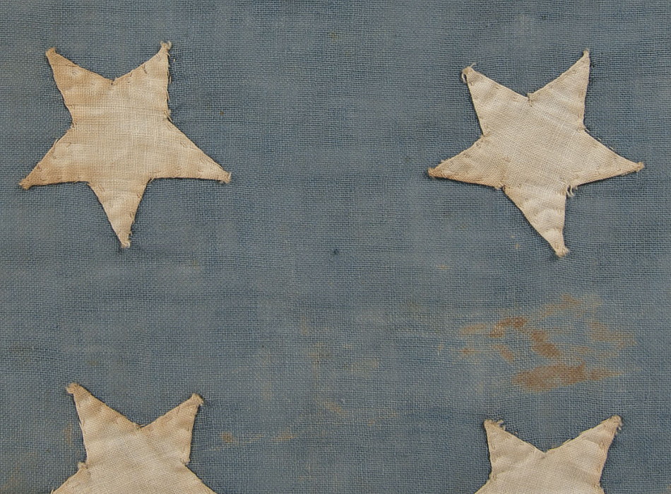 38 STARS ON A HOMEMADE FLAG WITH A CORNFLOWER BLUE CANTON, COLORADO ...