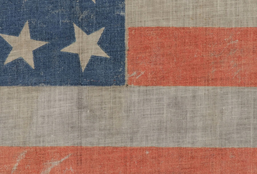 38 STARS ON A LARGE SCALE PARADE FLAG, COLORADO STATEHOOD, 1876-1889