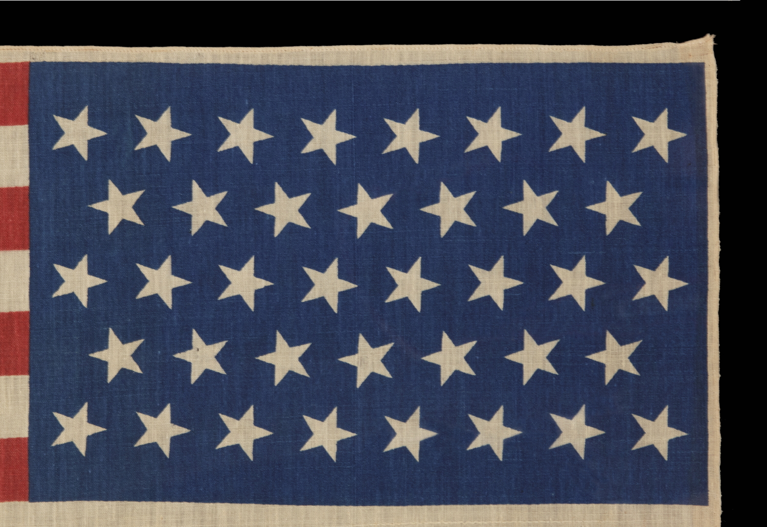 38 STARS IN A LINEAL ARRANGEMENT THAT IS COMPRISED OF JUST 5 ROWS OF ...