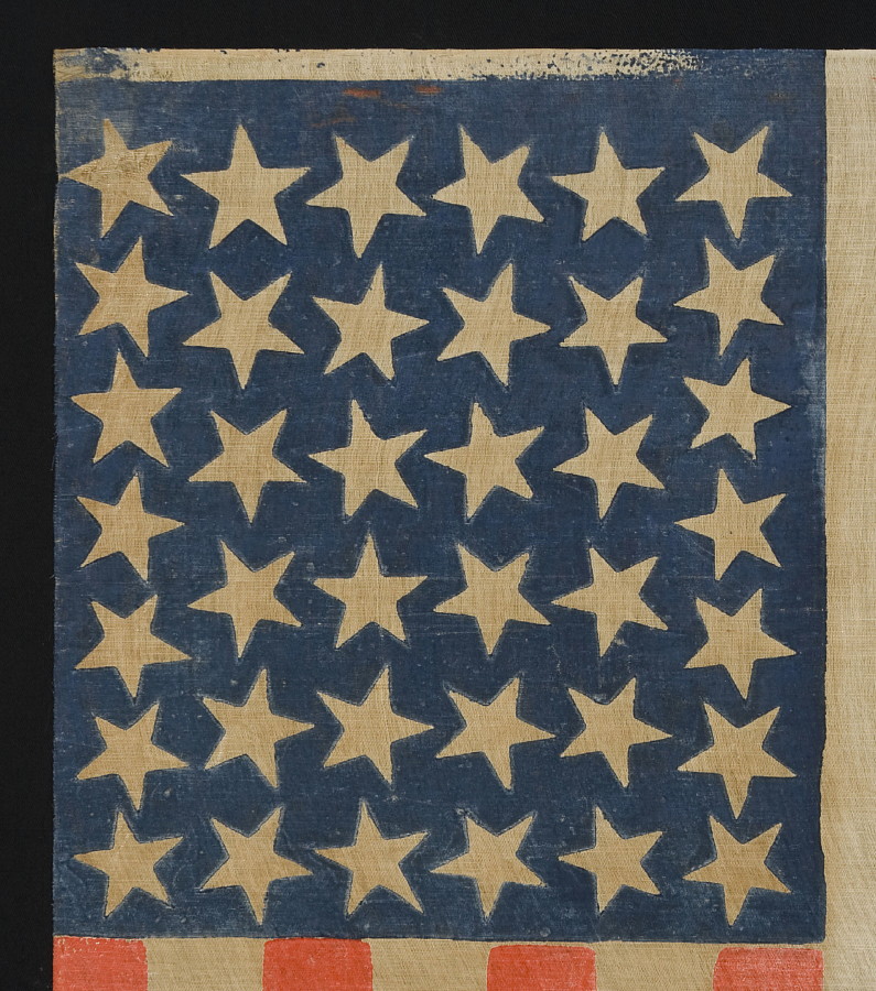 38 STARS WITH SCATTERED POSITIONING, COLORADO STATEHOOD, 1876-1889 ...