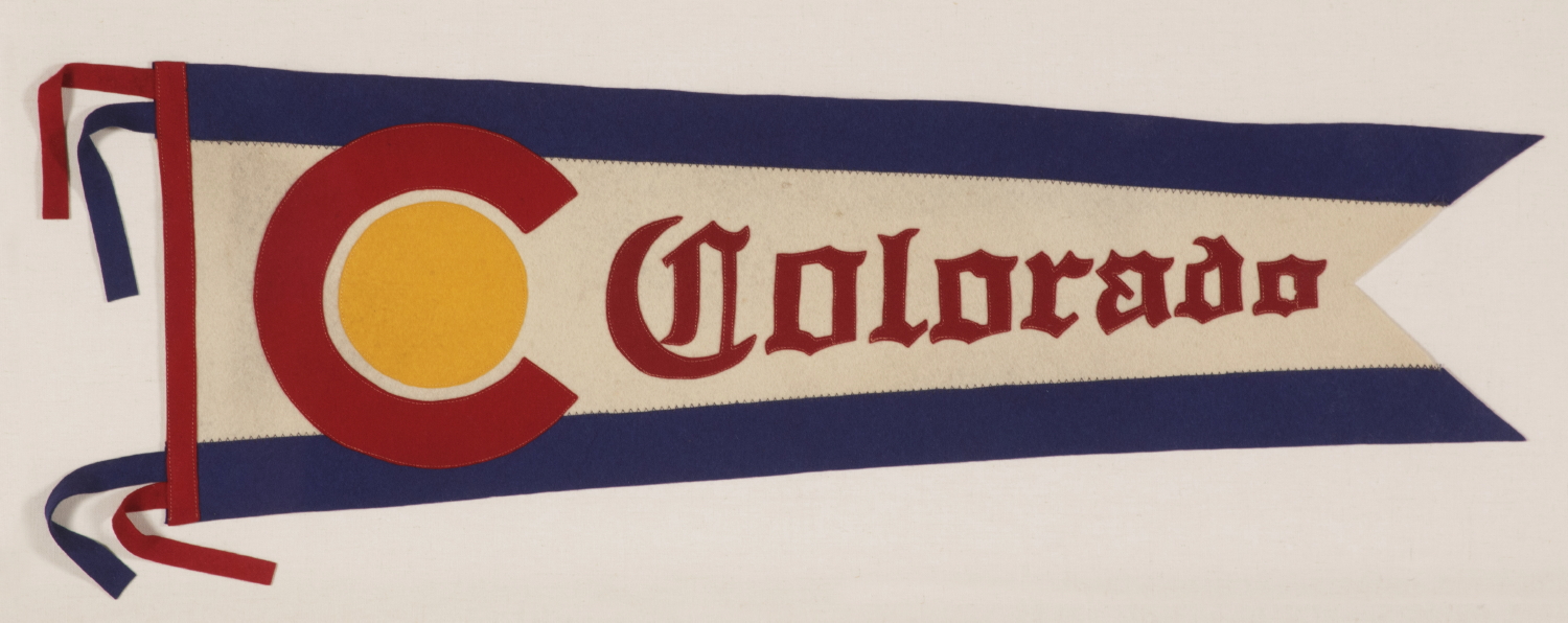 COLORADO PENNANT IN THE FORM OF THE COLORADO STATE FLAG, MADE IN DENVER ...